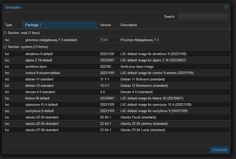 Turnkey Linux images missing in Proxmox – Knowledge Base